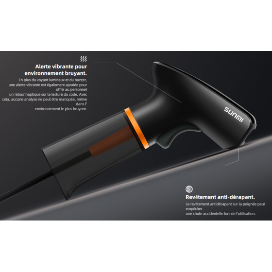 Modèle SUNMI U2, Lecteur code-barre portable